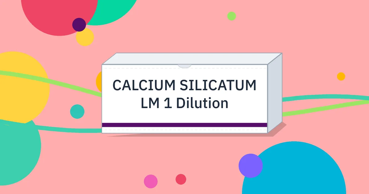 Symbolbild: Packung mit der Aufschrift CALCIUM SILICATUM LM 1 Dilution (PZN 12805513) – Verfügbarkeit und Bezug in Apotheken in Frankfurt am Main