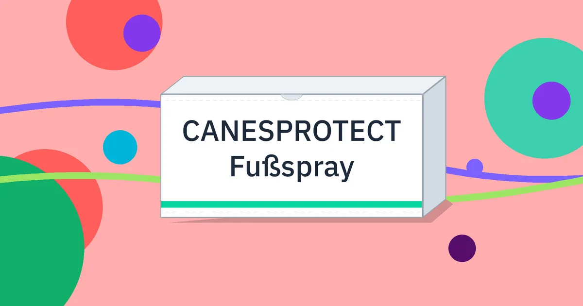 Symbolbild: Packung mit der Aufschrift CANESPROTECT Fußspray (PZN 15371297) – Verfügbarkeit und Bezug in Apotheken in Frankfurt am Main