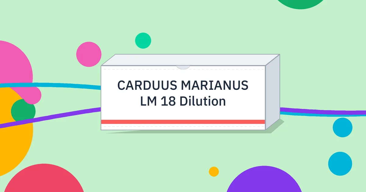 Symbolbild: Packung mit der Aufschrift CARDUUS MARIANUS LM 18 Dilution (PZN 03504089) – Verfügbarkeit und Bezug in Apotheken in Frankfurt am Main