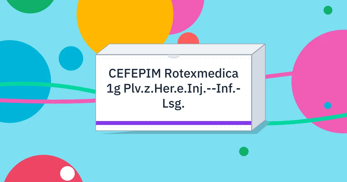 Symbolbild: Packung mit der Aufschrift CEFEPIM Rotexmedica 1g Plv.z.Her.e.Inj.--Inf.-Lsg. (PZN 10021575) – Verfügbarkeit und Bezug in Apotheken in Frankfurt am Main