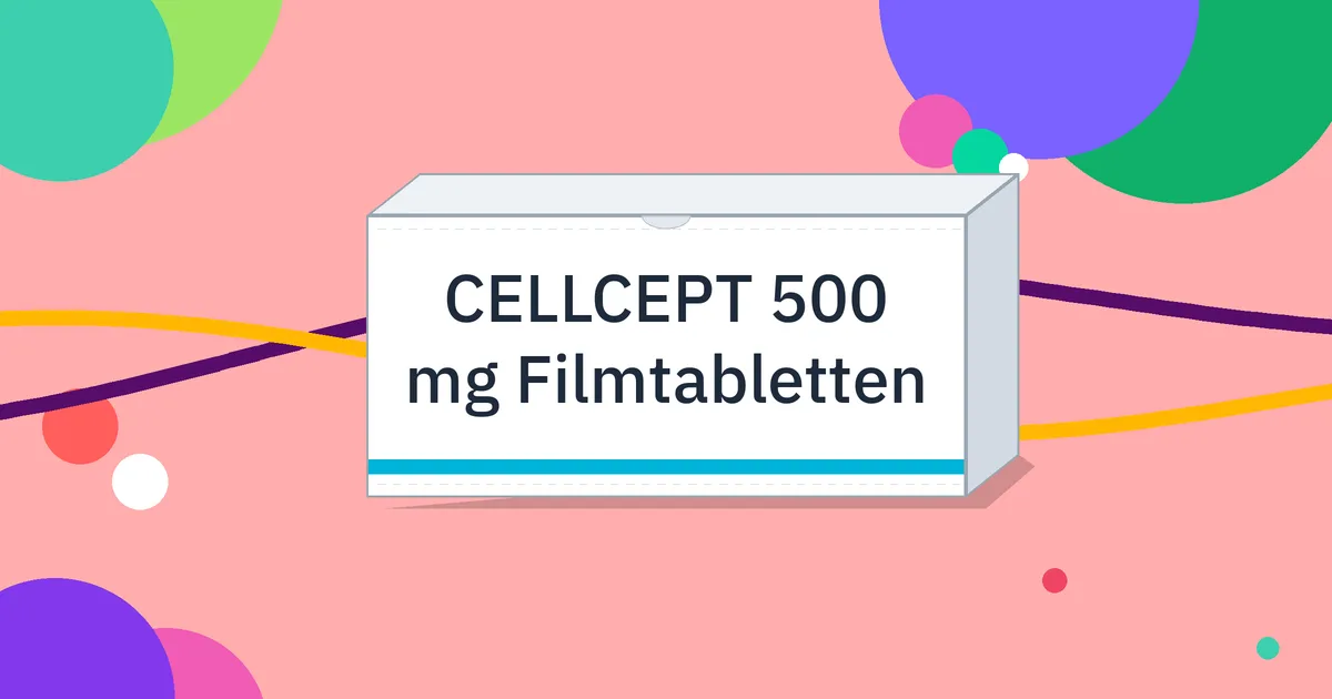 Symbolbild: Packung mit der Aufschrift CELLCEPT 500 mg Filmtabletten (PZN 01662743) – Verfügbarkeit und Bezug in Apotheken in Frankfurt am Main
