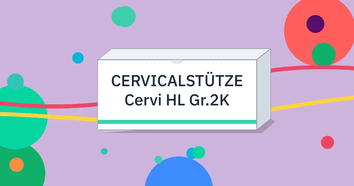 Symbolbild: Packung mit der Aufschrift CERVICALSTÜTZE Cervi HL Gr.2K (PZN 02885497) – Verfügbarkeit und Bezug in Apotheken in Frankfurt am Main