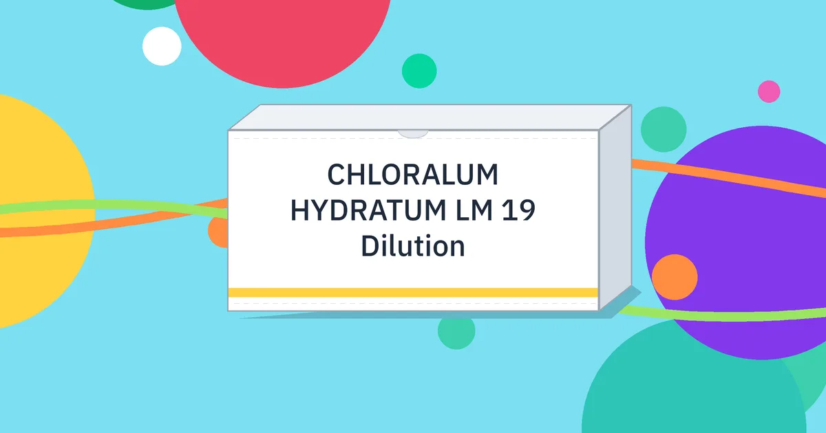 Symbolbild: Packung mit der Aufschrift CHLORALUM HYDRATUM LM 19 Dilution (PZN 13444170) – Verfügbarkeit und Bezug in Apotheken in Frankfurt am Main