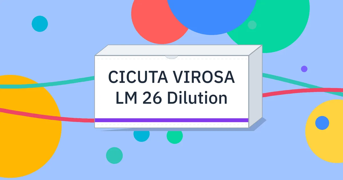 Symbolbild: Packung mit der Aufschrift CICUTA VIROSA LM 26 Dilution (PZN 12818852) – Verfügbarkeit und Bezug in Apotheken in Frankfurt am Main