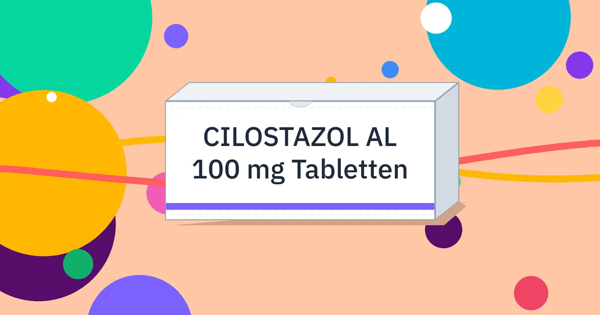 Symbolbild: Packung mit der Aufschrift CILOSTAZOL AL 100 mg Tabletten (PZN 10320711) – Verfügbarkeit und Bezug in Apotheken in Frankfurt am Main