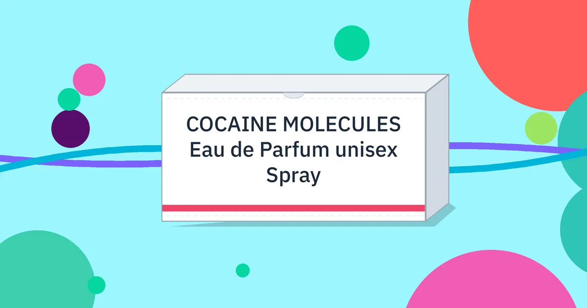Symbolbild: Packung mit der Aufschrift COCAINE MOLECULES Eau de Parfum unisex Spray (PZN 18238162) – Verfügbarkeit und Bezug in Apotheken in Frankfurt am Main