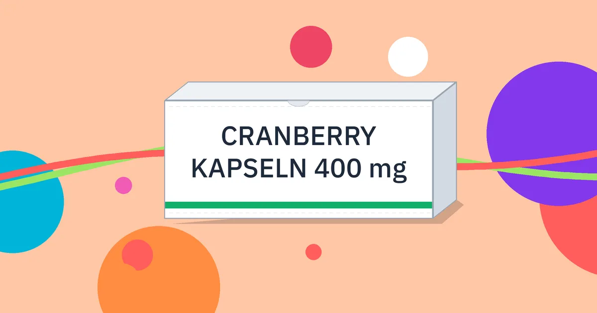 Symbolbild: Packung mit der Aufschrift CRANBERRY KAPSELN 400 mg (PZN 04125419) – Verfügbarkeit und Bezug in Apotheken in Frankfurt am Main