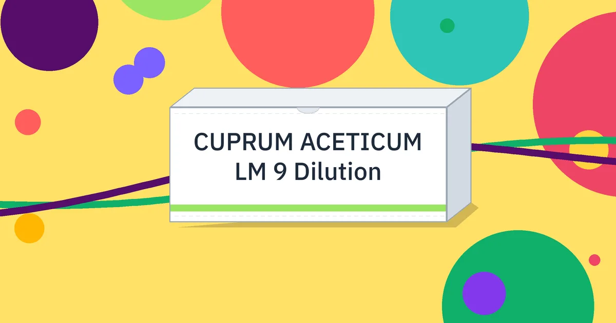 Symbolbild: Packung mit der Aufschrift CUPRUM ACETICUM LM 9 Dilution (PZN 12837246) – Verfügbarkeit und Bezug in Apotheken in Frankfurt am Main