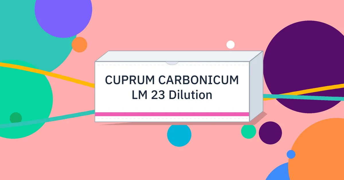 Symbolbild: Packung mit der Aufschrift CUPRUM CARBONICUM LM 23 Dilution (PZN 17853451) – Verfügbarkeit und Bezug in Apotheken in Frankfurt am Main