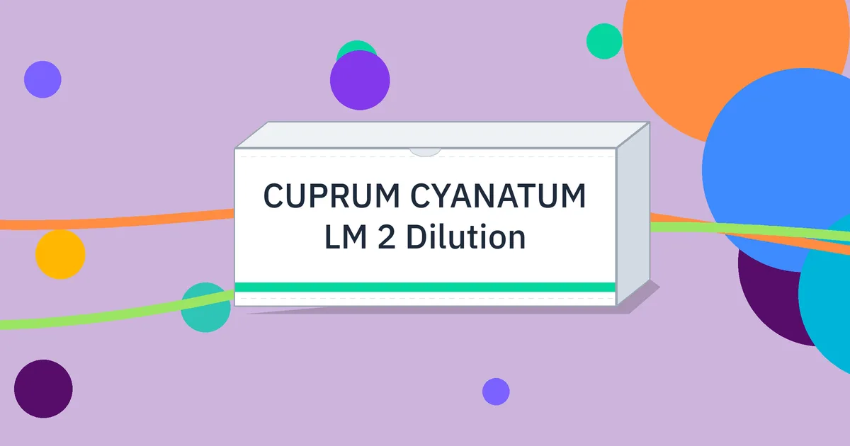 Symbolbild: Packung mit der Aufschrift CUPRUM CYANATUM LM 2 Dilution (PZN 13458054) – Verfügbarkeit und Bezug in Apotheken in Frankfurt am Main