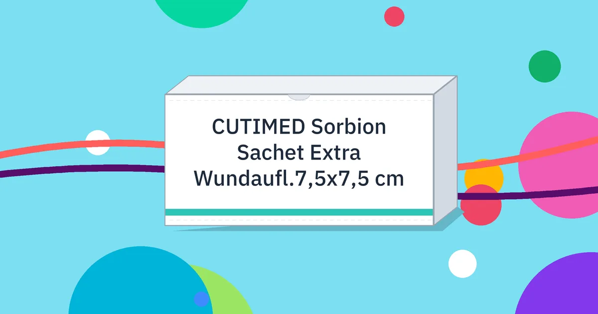 Symbolbild: Packung mit der Aufschrift CUTIMED Sorbion Sachet Extra Wundaufl.7,5x7,5 cm (PZN 18731359) – Verfügbarkeit und Bezug in Apotheken in Frankfurt am Main