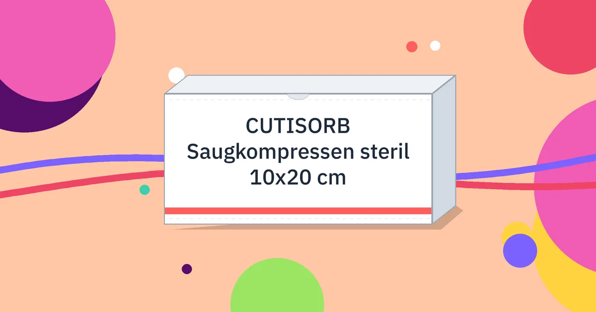 Symbolbild: Packung mit der Aufschrift CUTISORB Saugkompressen steril 10x20 cm (PZN 05490196) – Verfügbarkeit und Bezug in Apotheken in Frankfurt am Main