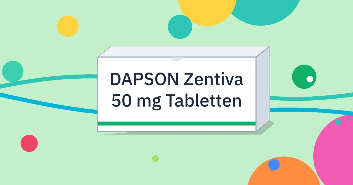 Symbolbild: Packung mit der Aufschrift DAPSON Zentiva 50 mg Tabletten (PZN 19339770) – Verfügbarkeit und Bezug in Apotheken in Frankfurt am Main