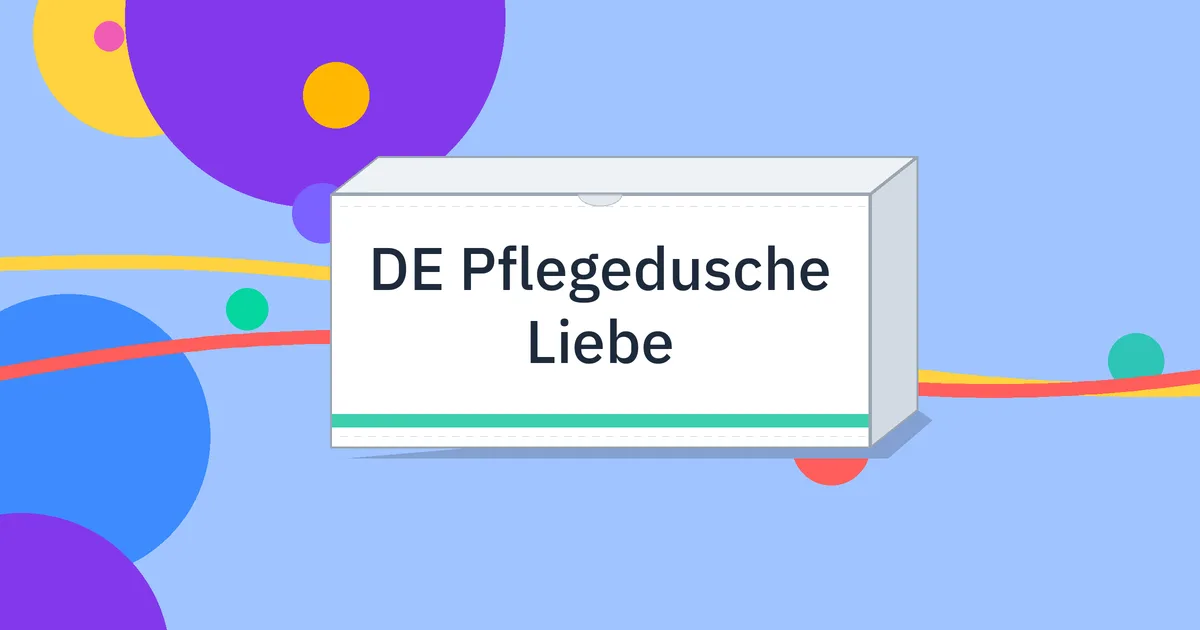 Symbolbild: Packung mit der Aufschrift DE Pflegedusche Liebe (PZN 16910968) – Verfügbarkeit und Bezug in Apotheken in Frankfurt am Main