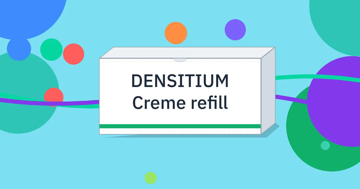 Symbolbild: Packung mit der Aufschrift DENSITIUM Creme refill (PZN 20787410) – Verfügbarkeit und Bezug in Apotheken in Frankfurt am Main