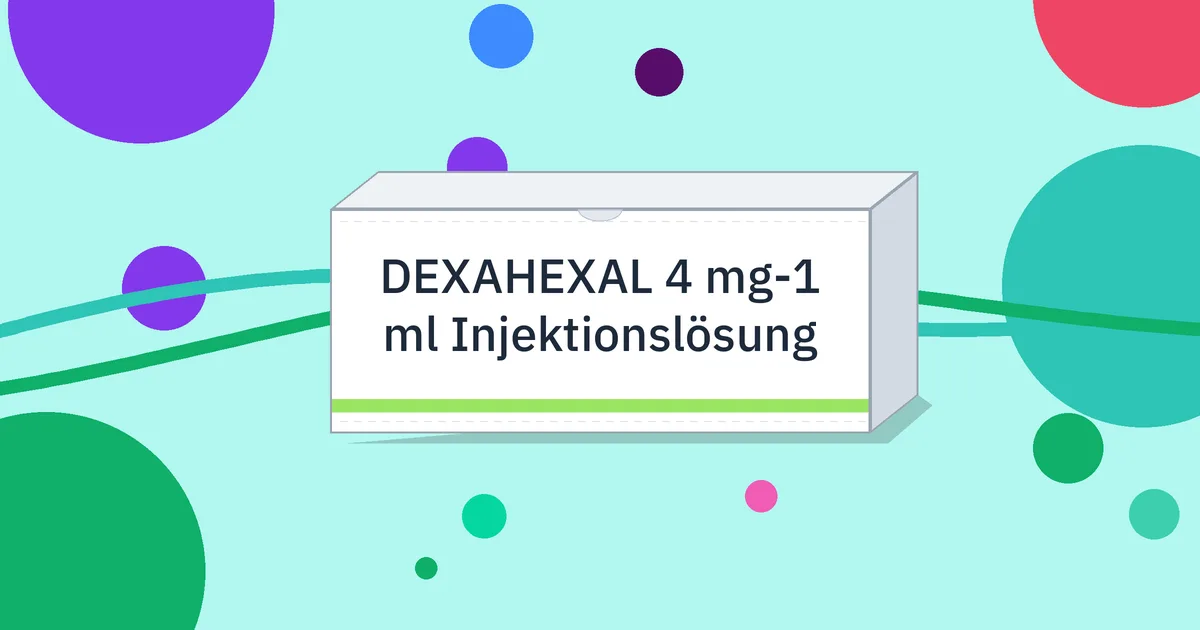 Symbolbild: Packung mit der Aufschrift DEXAHEXAL 4 mg-1 ml Injektionslösung (PZN 01276885) – Verfügbarkeit und Bezug in Apotheken in Frankfurt am Main