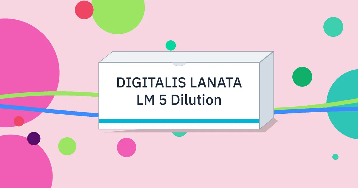 Symbolbild: Packung mit der Aufschrift DIGITALIS LANATA LM 5 Dilution (PZN 12841673) – Verfügbarkeit und Bezug in Apotheken in Frankfurt am Main