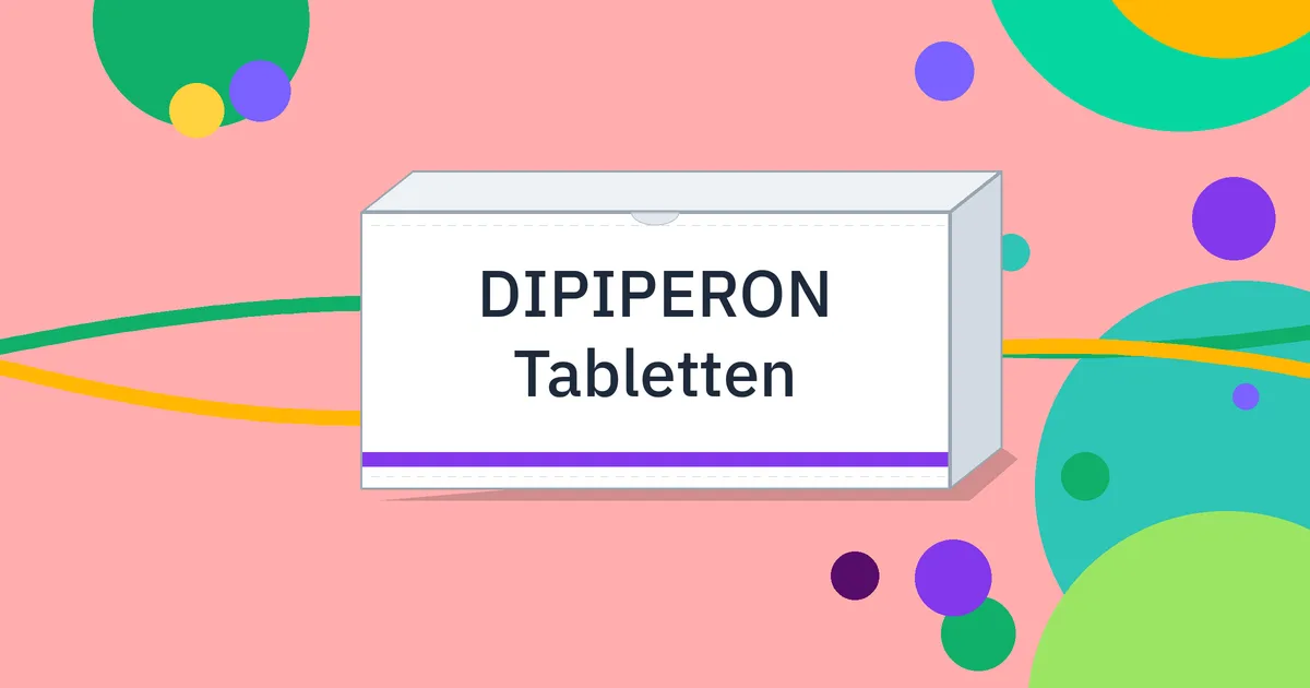 Symbolbild: Packung mit der Aufschrift DIPIPERON Tabletten (PZN 04955718) – Verfügbarkeit und Bezug in Apotheken in Frankfurt am Main