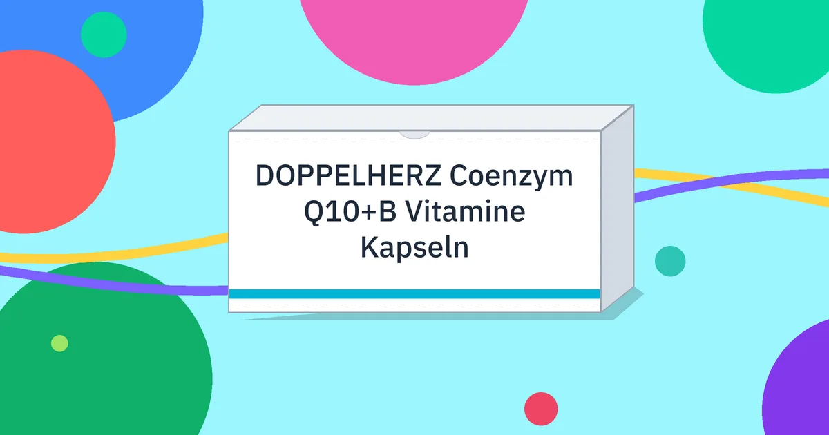 Symbolbild: Packung mit der Aufschrift DOPPELHERZ Coenzym Q10+B Vitamine Kapseln (PZN 19073556) – Verfügbarkeit und Bezug in Apotheken in Frankfurt am Main