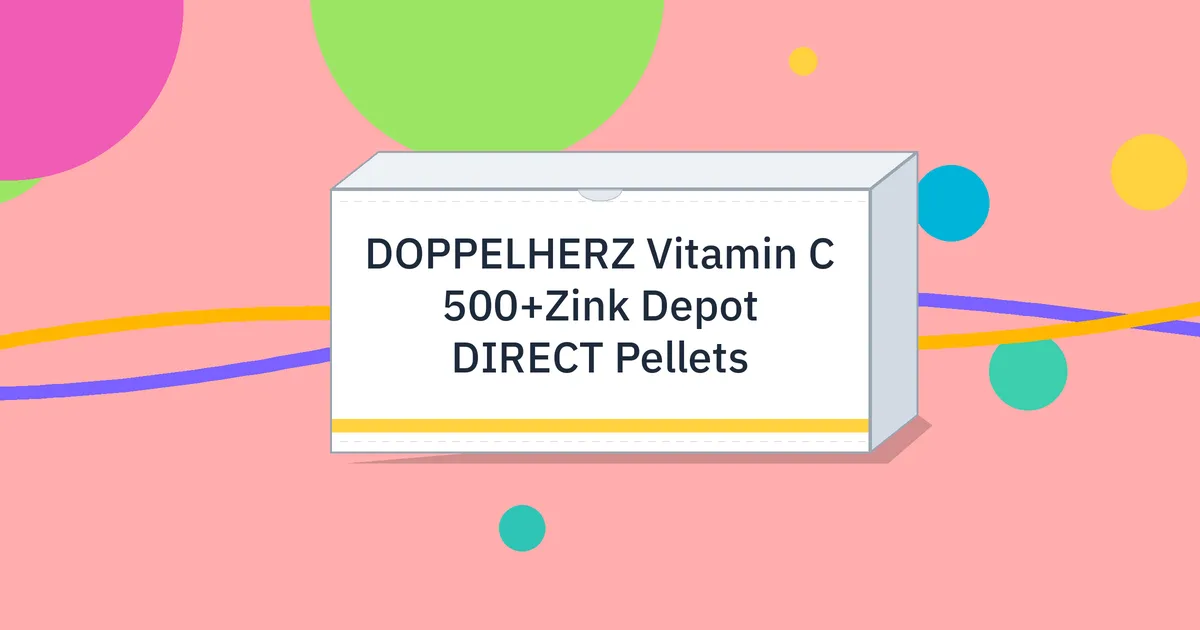 Symbolbild: Packung mit der Aufschrift DOPPELHERZ Vitamin C 500+Zink Depot DIRECT Pellets (PZN 16927093) – Verfügbarkeit und Bezug in Apotheken in Frankfurt am Main