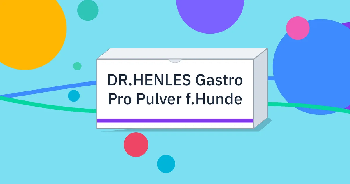 Symbolbild: Packung mit der Aufschrift DR.HENLES Gastro Pro Pulver f.Hunde (PZN 16037933) – Verfügbarkeit und Bezug in Apotheken in Frankfurt am Main