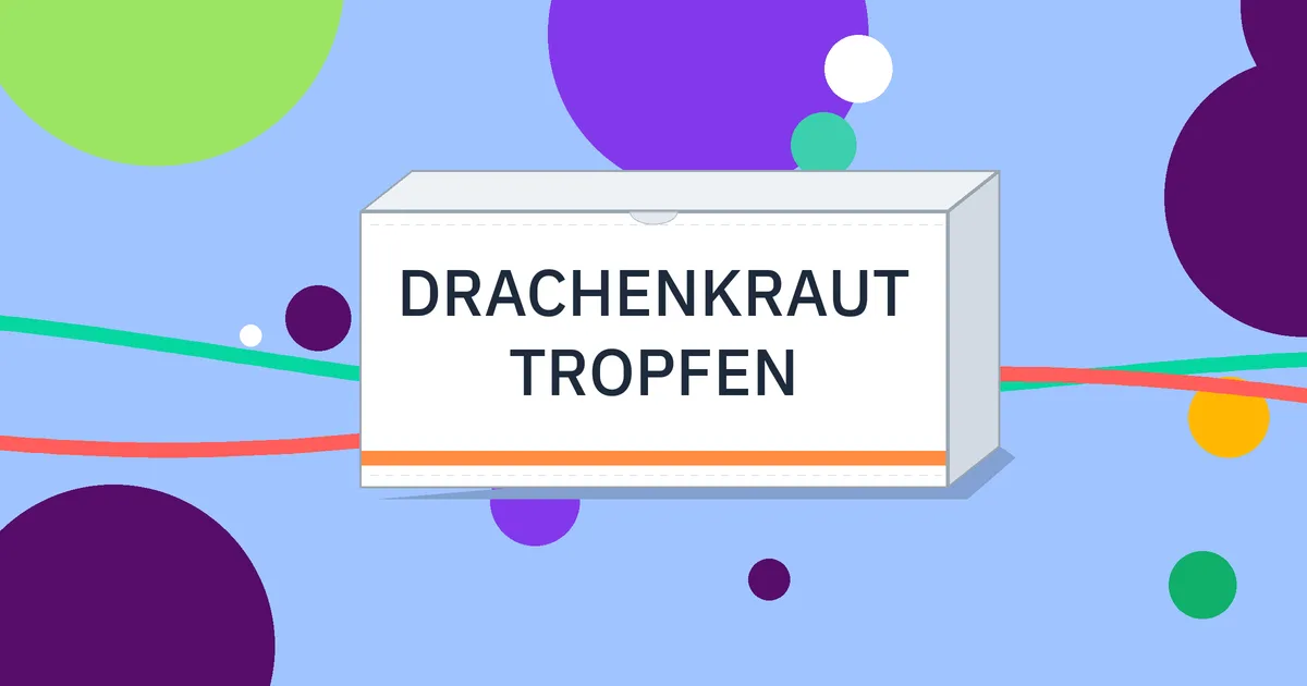 Symbolbild: Packung mit der Aufschrift DRACHENKRAUT TROPFEN (PZN 15230912) – Verfügbarkeit und Bezug in Apotheken in Frankfurt am Main