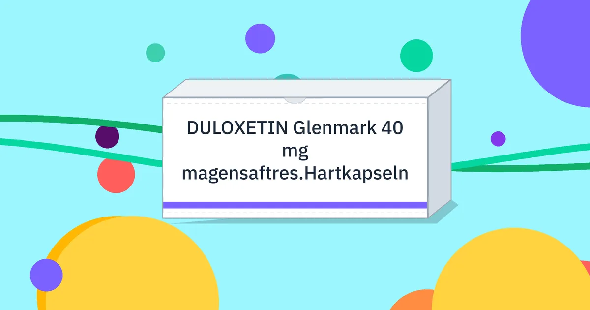 Symbolbild: Packung mit der Aufschrift DULOXETIN Glenmark 40 mg magensaftres.Hartkapseln (PZN 11323350) – Verfügbarkeit und Bezug in Apotheken in Frankfurt am Main