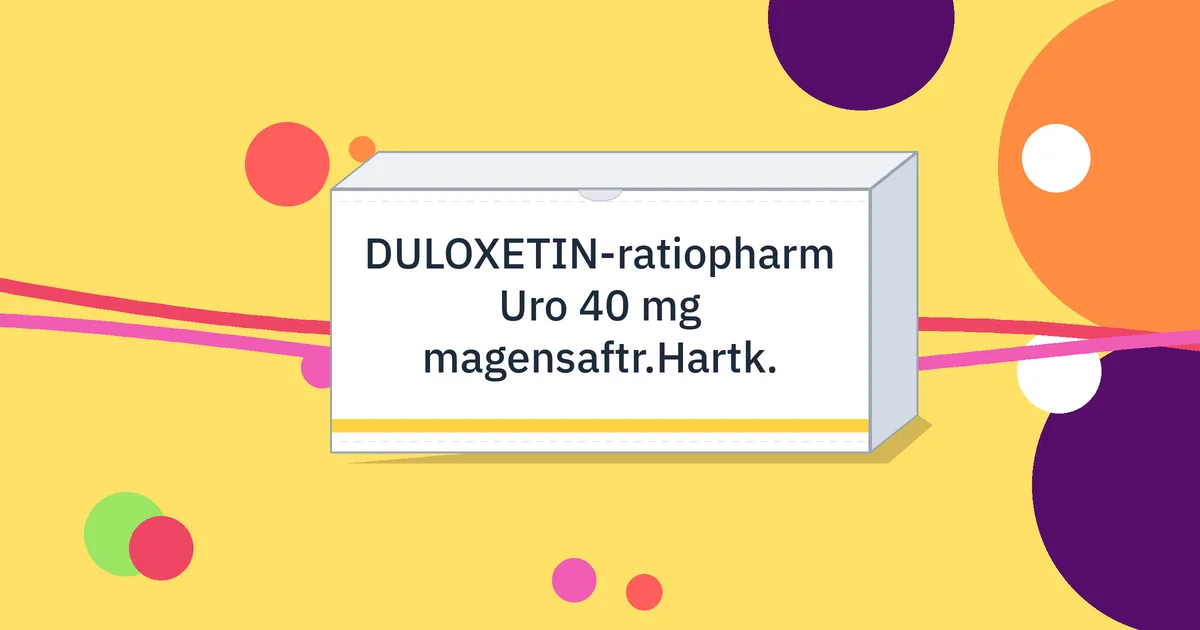 Symbolbild: Packung mit der Aufschrift DULOXETIN-ratiopharm Uro 40 mg magensaftr.Hartk. (PZN 10531201) – Verfügbarkeit und Bezug in Apotheken in Frankfurt am Main