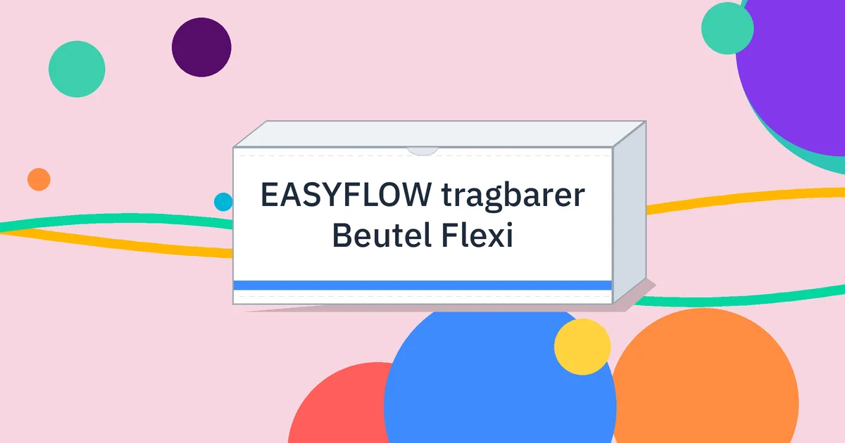 Symbolbild: Packung mit der Aufschrift EASYFLOW tragbarer Beutel Flexi (PZN 19167300) – Verfügbarkeit und Bezug in Apotheken in Frankfurt am Main