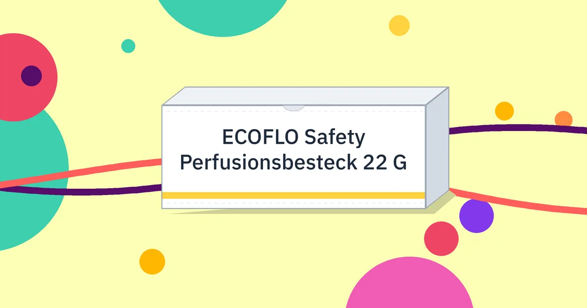 Symbolbild: Packung mit der Aufschrift ECOFLO Safety Perfusionsbesteck 22 G (PZN 19453023) – Verfügbarkeit und Bezug in Apotheken in Frankfurt am Main
