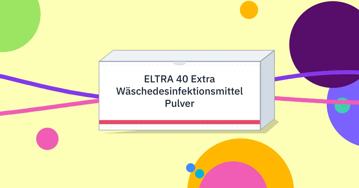 Symbolbild: Packung mit der Aufschrift ELTRA 40 Extra Wäschedesinfektionsmittel Pulver (PZN 11330261) – Verfügbarkeit und Bezug in Apotheken in Frankfurt am Main