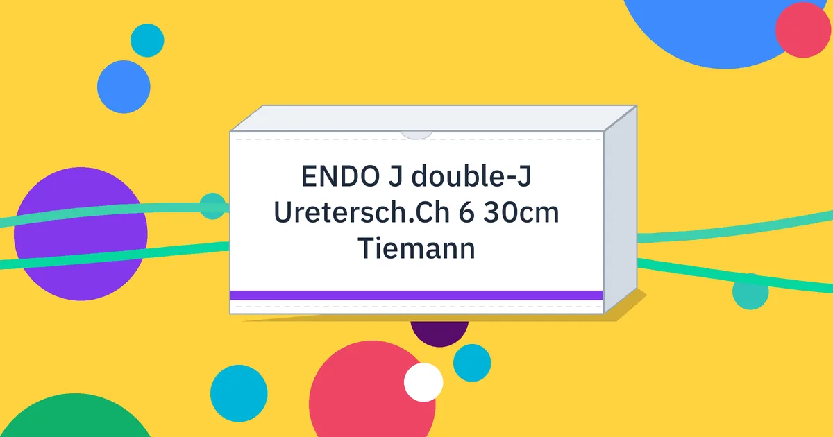 Symbolbild: Packung mit der Aufschrift ENDO J double-J Uretersch.Ch 6 30cm Tiemann (PZN 00438593) – Verfügbarkeit und Bezug in Apotheken in Frankfurt am Main