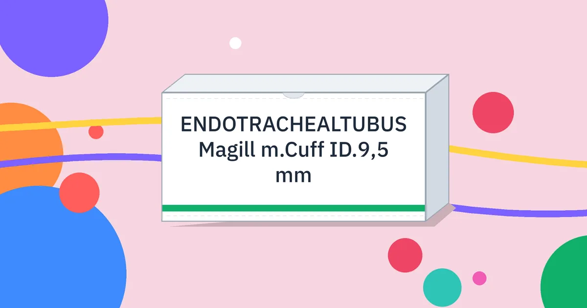 Symbolbild: Packung mit der Aufschrift ENDOTRACHEALTUBUS Magill m.Cuff ID.9,5 mm (PZN 07217369) – Verfügbarkeit und Bezug in Apotheken in Frankfurt am Main