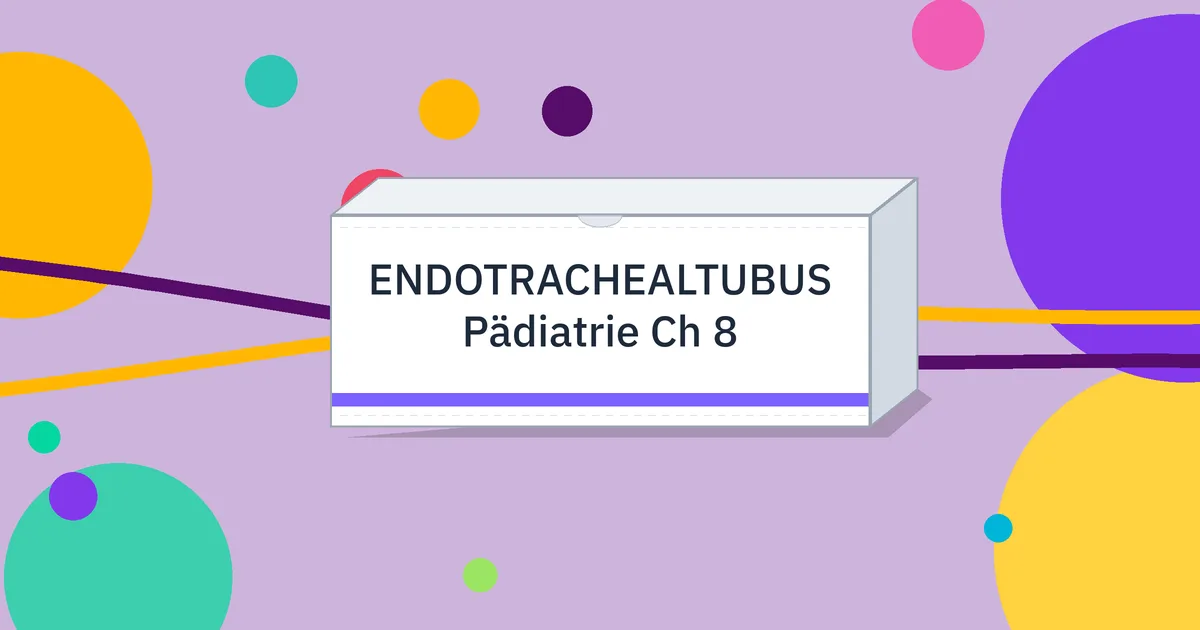 Symbolbild: Packung mit der Aufschrift ENDOTRACHEALTUBUS Pädiatrie Ch 8 (PZN 04472196) – Verfügbarkeit und Bezug in Apotheken in Frankfurt am Main