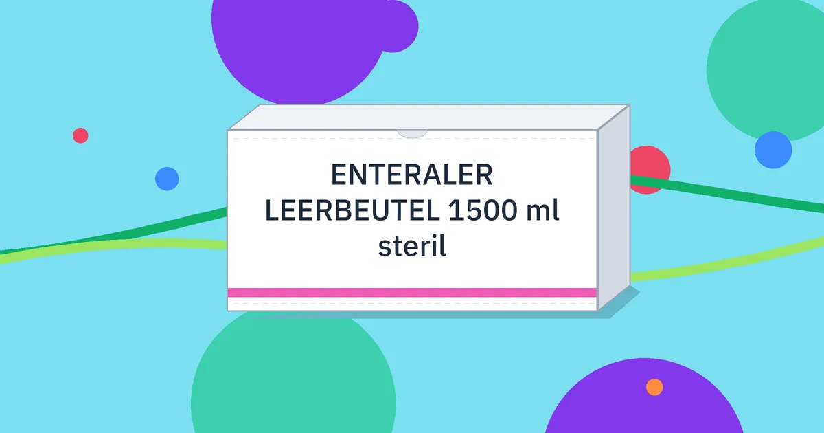 Symbolbild: Packung mit der Aufschrift ENTERALER LEERBEUTEL 1500 ml steril (PZN 16614520) – Verfügbarkeit und Bezug in Apotheken in Frankfurt am Main