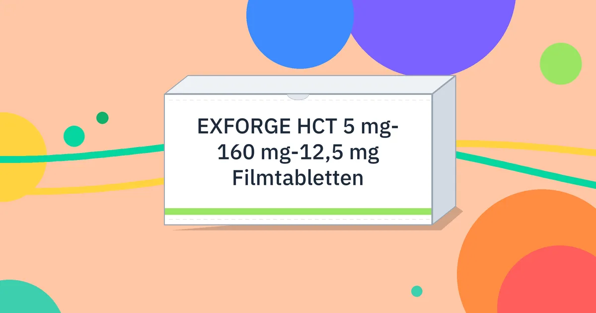 Symbolbild: Packung mit der Aufschrift EXFORGE HCT 5 mg-160 mg-12,5 mg Filmtabletten (PZN 10357795) – Verfügbarkeit und Bezug in Apotheken in Frankfurt am Main