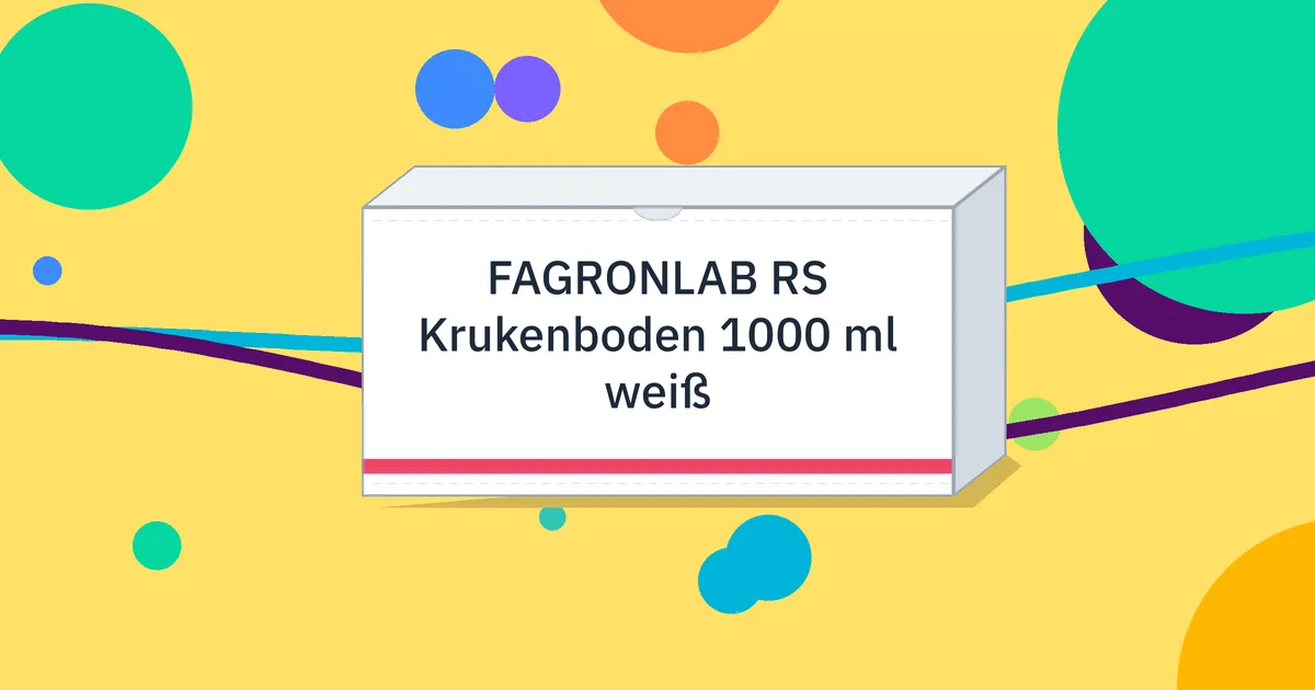 Symbolbild: Packung mit der Aufschrift FAGRONLAB RS Krukenboden 1000 ml weiß (PZN 20362656) – Verfügbarkeit und Bezug in Apotheken in Frankfurt am Main