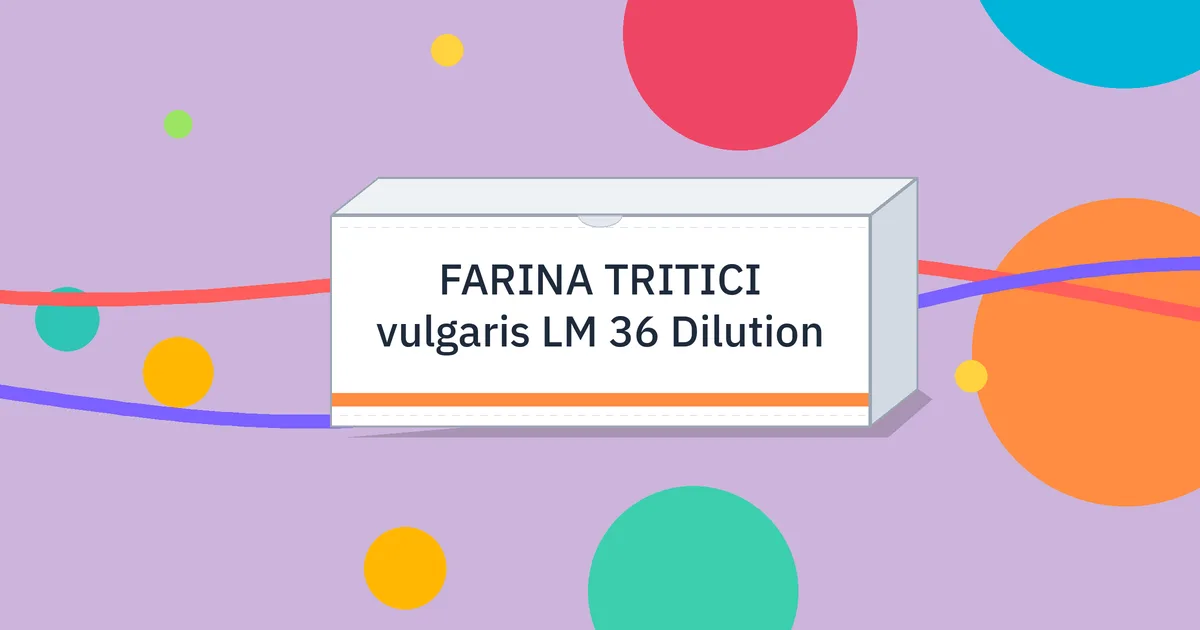 Symbolbild: Packung mit der Aufschrift FARINA TRITICI vulgaris LM 36 Dilution (PZN 13488090) – Verfügbarkeit und Bezug in Apotheken in Frankfurt am Main