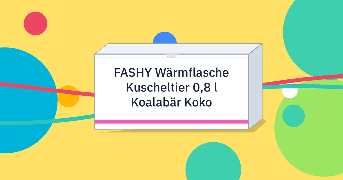 Symbolbild: Packung mit der Aufschrift FASHY Wärmflasche Kuscheltier 0,8 l Koalabär Koko (PZN 15572682) – Verfügbarkeit und Bezug in Apotheken in Frankfurt am Main