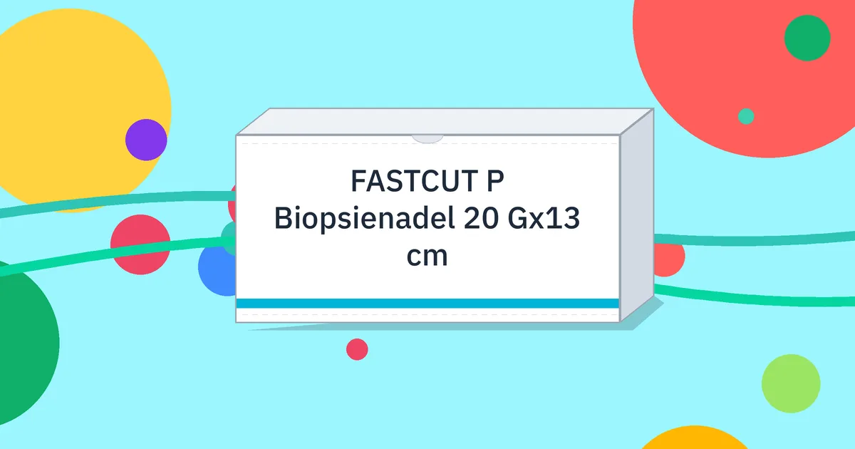 Symbolbild: Packung mit der Aufschrift FASTCUT P Biopsienadel 20 Gx13 cm (PZN 16923155) – Verfügbarkeit und Bezug in Apotheken in Frankfurt am Main