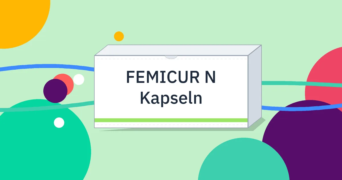 Symbolbild: Packung mit der Aufschrift FEMICUR N Kapseln (PZN 00604956) – Verfügbarkeit und Bezug in Apotheken in Frankfurt am Main