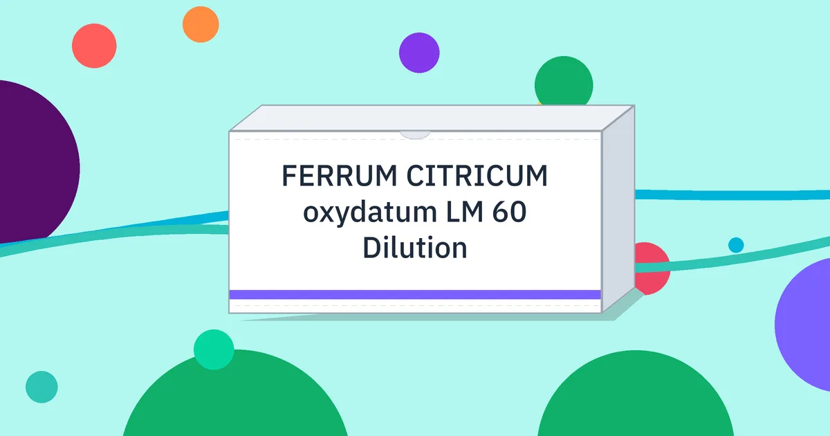Symbolbild: Packung mit der Aufschrift FERRUM CITRICUM oxydatum LM 60 Dilution (PZN 12848712) – Verfügbarkeit und Bezug in Apotheken in Frankfurt am Main