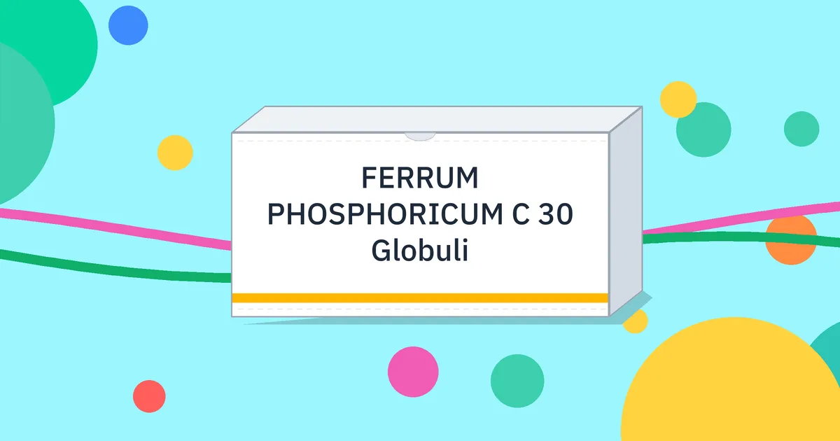 Symbolbild: Packung mit der Aufschrift FERRUM PHOSPHORICUM C 30 Globuli (PZN 11556195) – Verfügbarkeit und Bezug in Apotheken in Frankfurt am Main