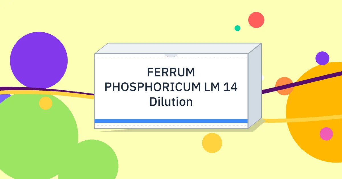 Symbolbild: Packung mit der Aufschrift FERRUM PHOSPHORICUM LM 14 Dilution (PZN 12852151) – Verfügbarkeit und Bezug in Apotheken in Frankfurt am Main