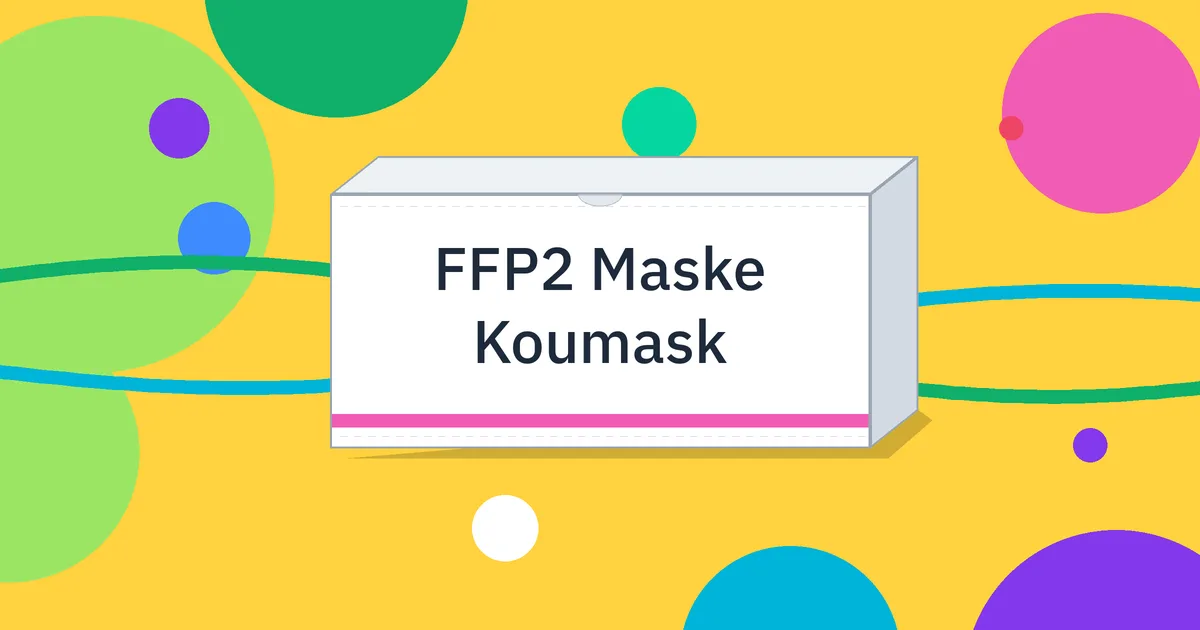 Symbolbild: Packung mit der Aufschrift FFP2 Maske Koumask (PZN 17162095) – Verfügbarkeit und Bezug in Apotheken in Frankfurt am Main