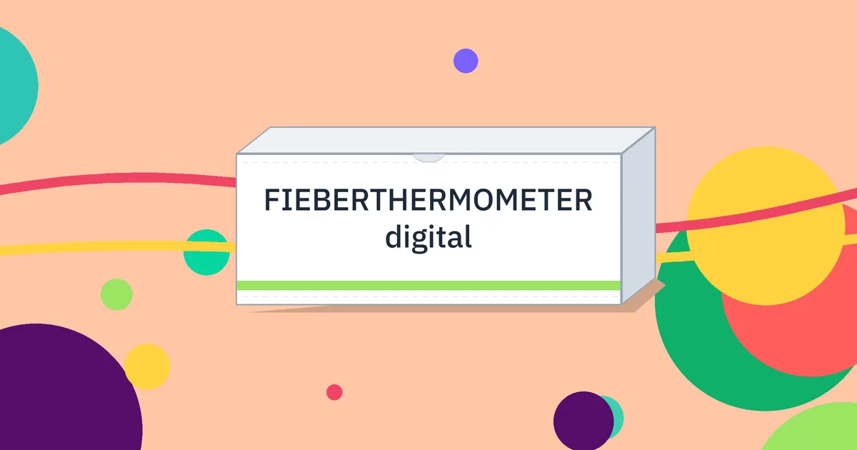 Symbolbild: Packung mit der Aufschrift FIEBERTHERMOMETER digital (PZN 07626990) – Verfügbarkeit und Bezug in Apotheken in Frankfurt am Main
