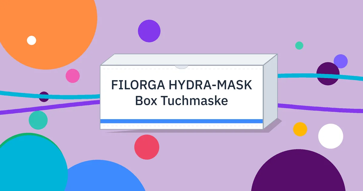 Symbolbild: Packung mit der Aufschrift FILORGA HYDRA-MASK Box Tuchmaske (PZN 18898007) – Verfügbarkeit und Bezug in Apotheken in Frankfurt am Main