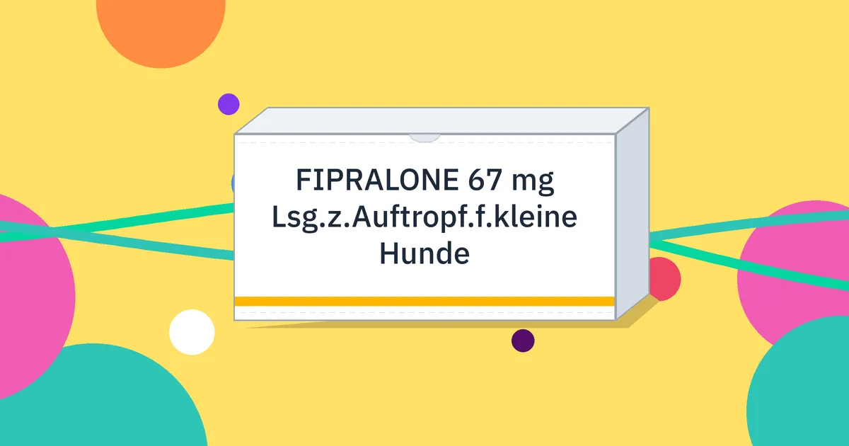 Symbolbild: Packung mit der Aufschrift FIPRALONE 67 mg Lsg.z.Auftropf.f.kleine Hunde (PZN 11360747) – Verfügbarkeit und Bezug in Apotheken in Frankfurt am Main
