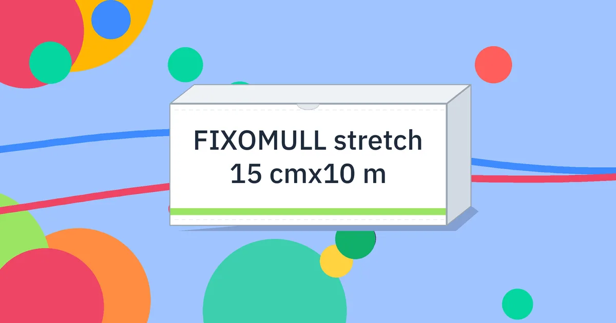 Symbolbild: Packung mit der Aufschrift FIXOMULL stretch 15 cmx10 m (PZN 04539546) – Verfügbarkeit und Bezug in Apotheken in Frankfurt am Main