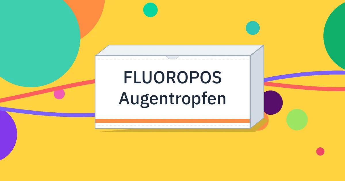 Symbolbild: Packung mit der Aufschrift FLUOROPOS Augentropfen (PZN 07590714) – Verfügbarkeit und Bezug in Apotheken in Frankfurt am Main